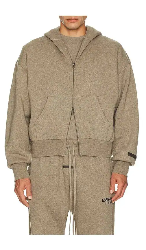 Fear Of God Classic Fit Zip Up Hoodie - Homestead Heather